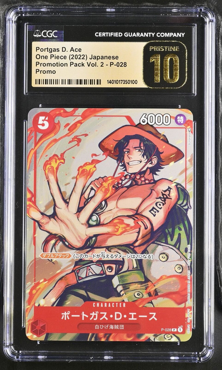 CGC 10 PRISTINE One Piece 2022 Portgas D. Ace P-028 Promotion Pack Vol – PKMhobby