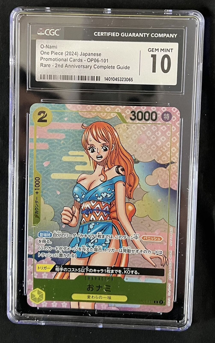 CGC 10 GEM MINT Japanese One Piece 2024 O-NAMI OP06-101 2ND ANV. COMPL ...