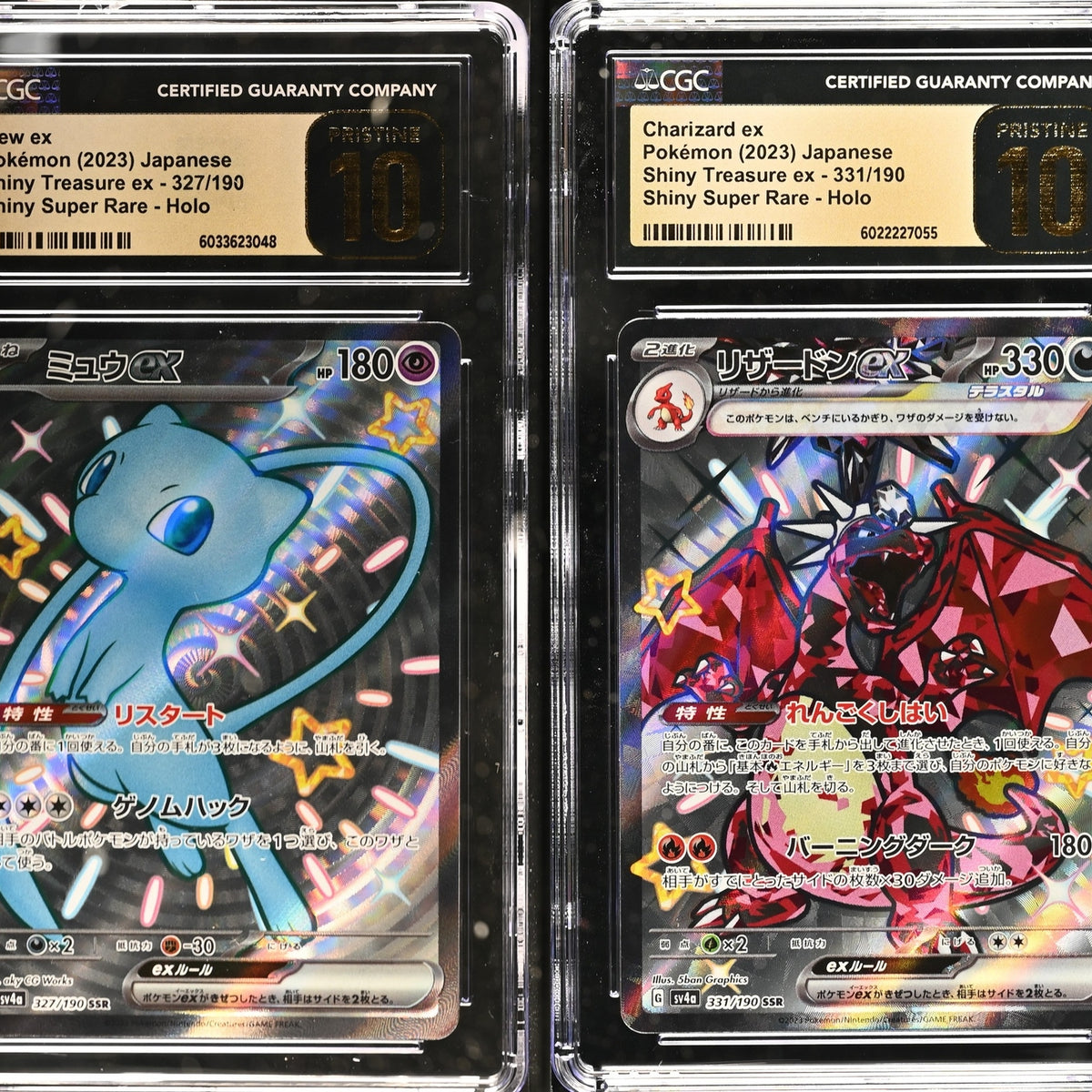 SET 2 CGC 10 PRISTINE Japanese Pokemon Charizard & Mew Ex 327/190 331 ...